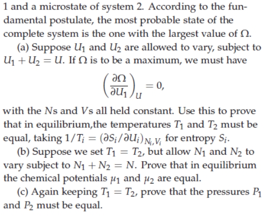 Solved 4−3 Consider a system in the microcanonical ensemble | Chegg.com