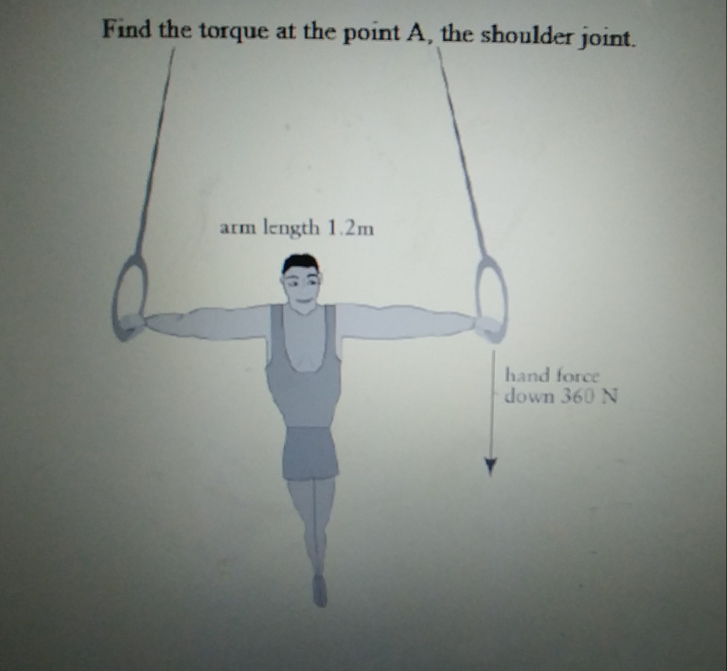 Solved Find the torque at the point A, the shoulder joint. | Chegg.com