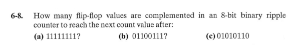 Solved 6-8. How many flip-flop values are complemented in an | Chegg.com