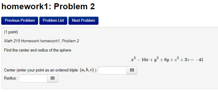 Solved homework1: Problem 2 Previous Problem Problem List | Chegg.com