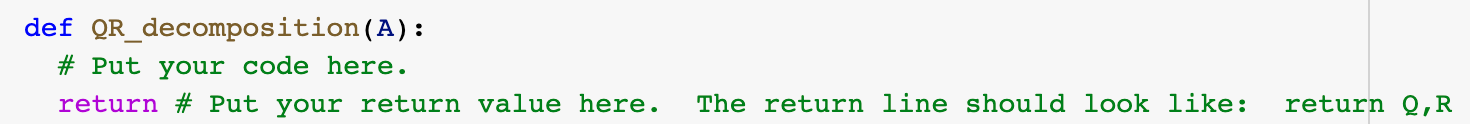 Solved 4. QR DECOMPOSITION Recall that in Lab 5 we learned | Chegg.com
