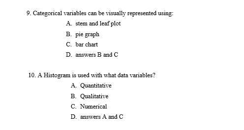 Solved 1. A Bar chart is used to graphically display what | Chegg.com