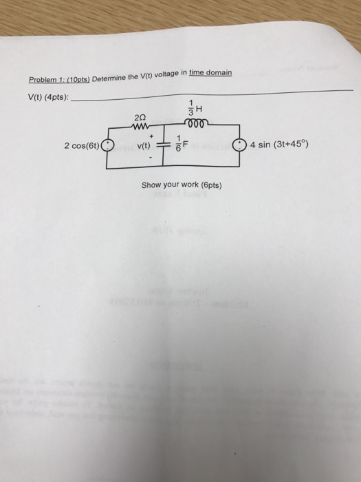 Solved Determine the v(t) voltage in time domain V(t): | Chegg.com