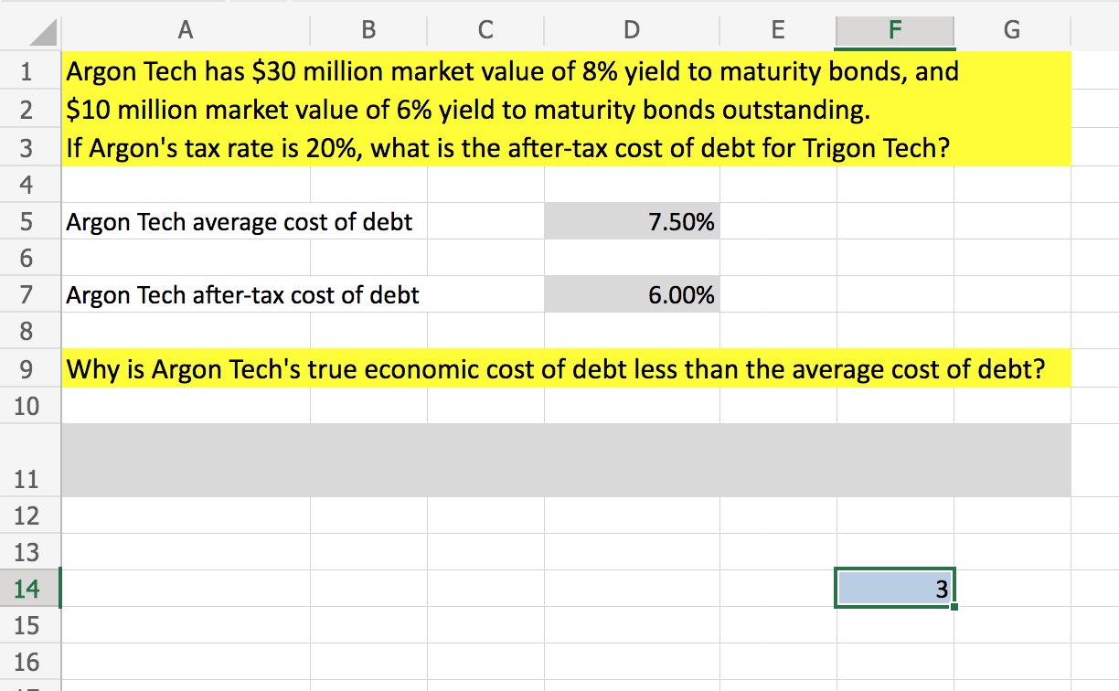 Solved A D E F G 1 В B. CL Argon Tech has $30 million market | Chegg.com