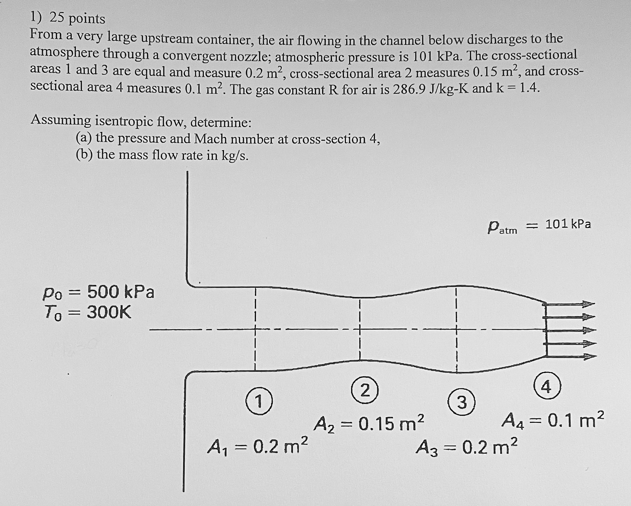 1) 25 points From a very large upstream container, | Chegg.com