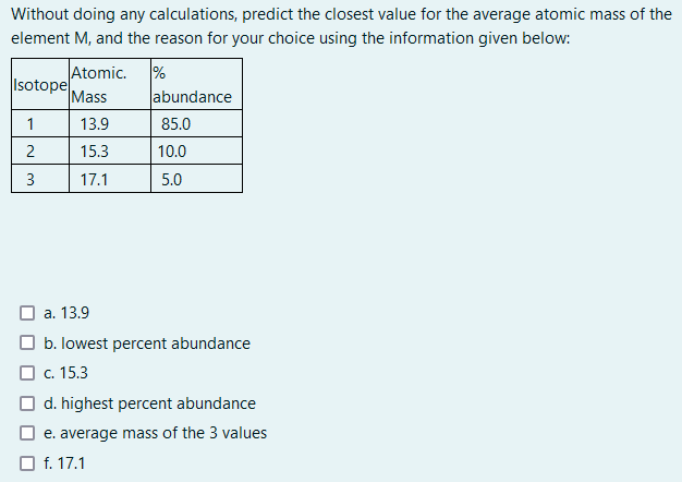 Solved Without doing any calculations, predict the closest | Chegg.com