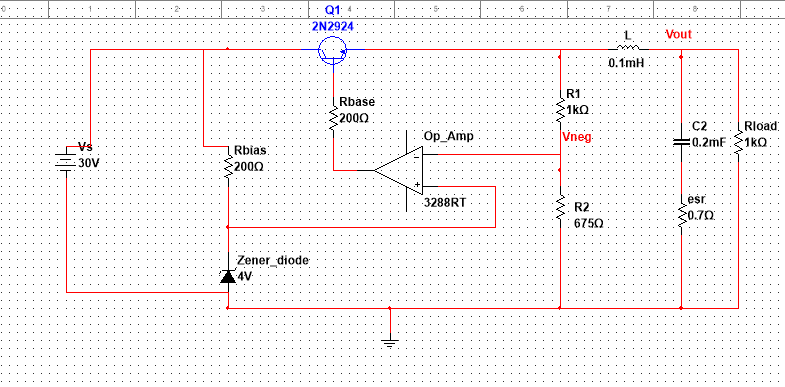 Solved Q14 2N2924 Vout 0.1mH Rbase 2000 R1 1kΩ Op_Amp Vneg | Chegg.com