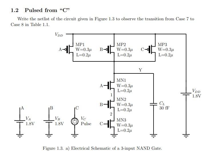 Solved 11 Pulsed From A Write The Netlist Of The Circuit 