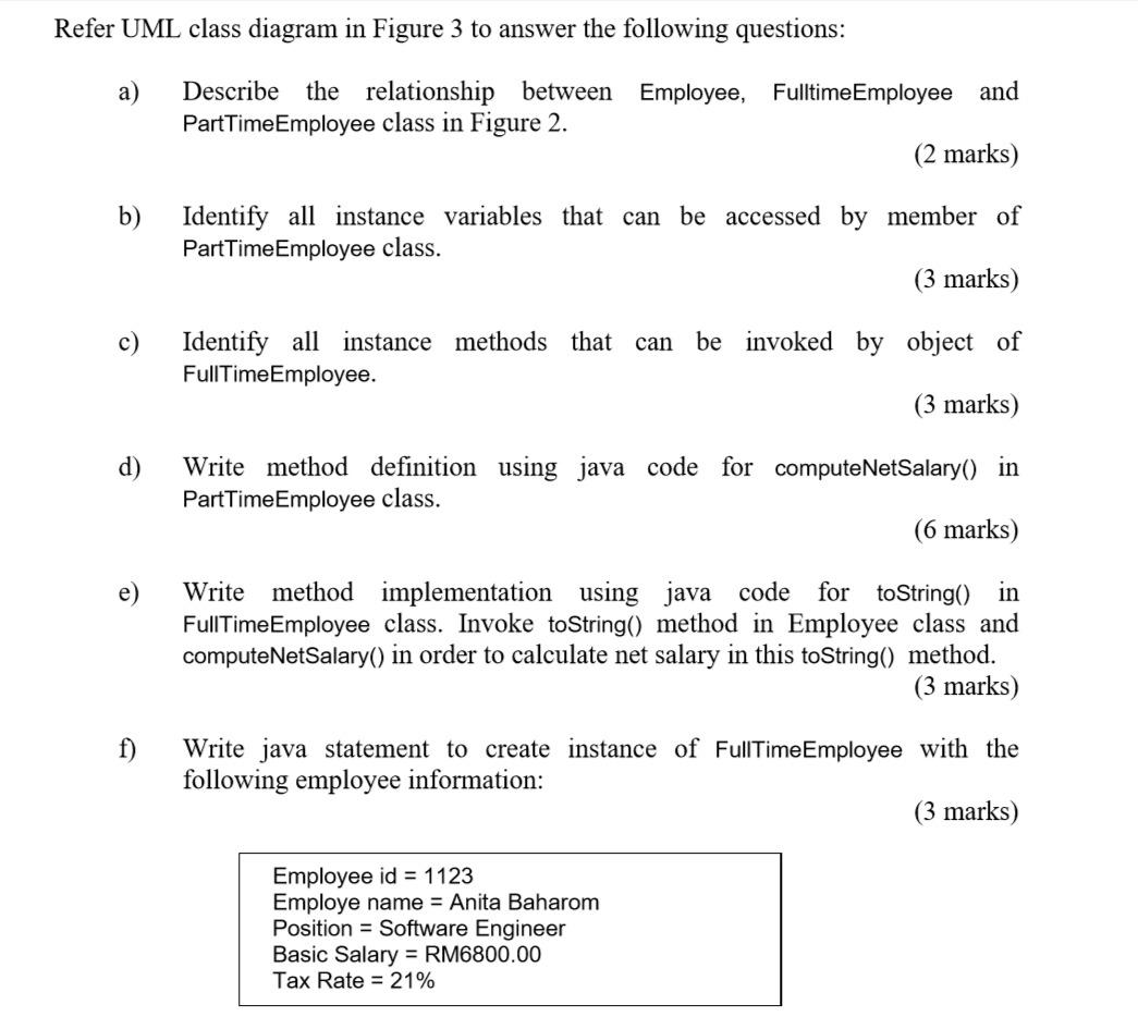Solved Employee #emplD : int #empName: String #position : | Chegg.com