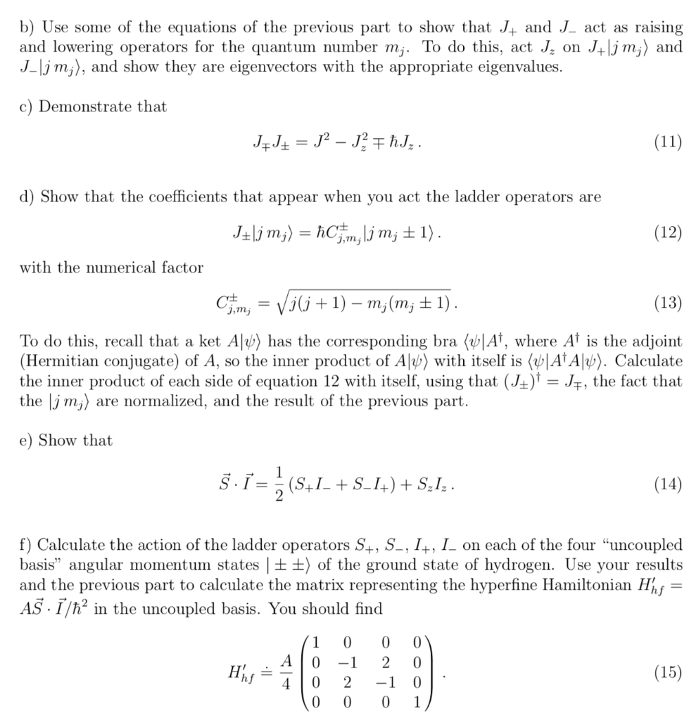 Solved Problem 5.3: Angular momentum ladder operators. (40 | Chegg.com