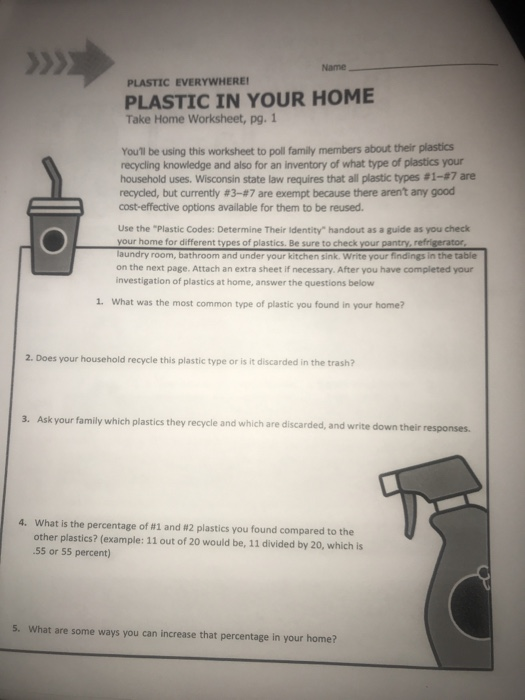 Solved Name PLASTIC EVERYWHERE PLASTIC IN YOUR HOME Take | Chegg.com