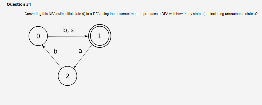Solved Question 34 Converting this NFA (with initial state | Chegg.com