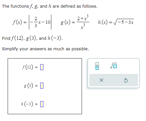Solved The functions f,g, and h are defined as follows. | Chegg.com