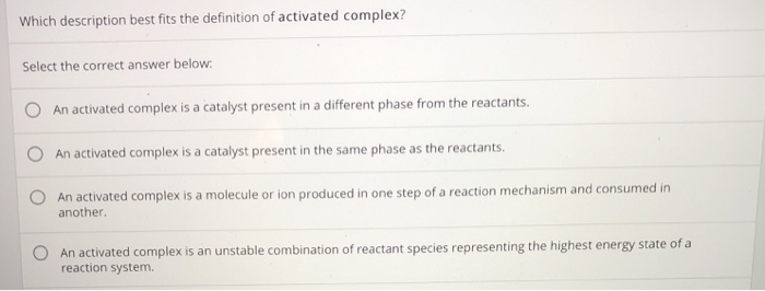 Solved Which description best fits the definition of | Chegg.com