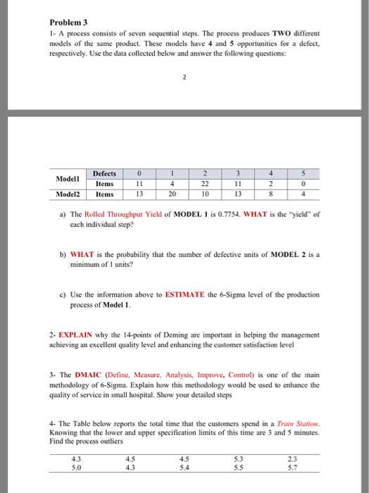 Problem 3 1- A process consists of seven sequential | Chegg.com