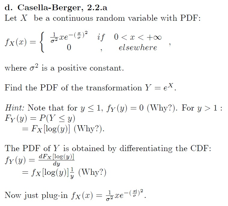 Solved d. Casella-Berger, 2.2.a Let X be a continuous random | Chegg.com