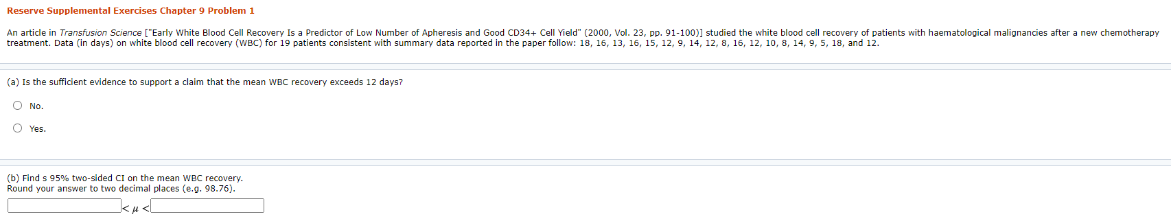 Solved Reserve Supplemental Exercises Chapter 9 Problem 1 An | Chegg.com