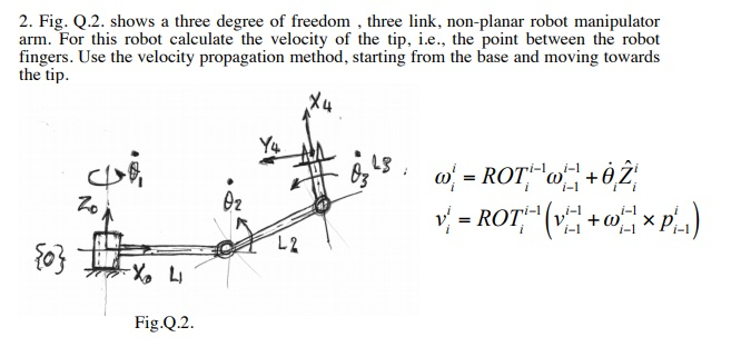 Solved 2. Fig. Q.2. shows a three degree of freedom , three | Chegg.com