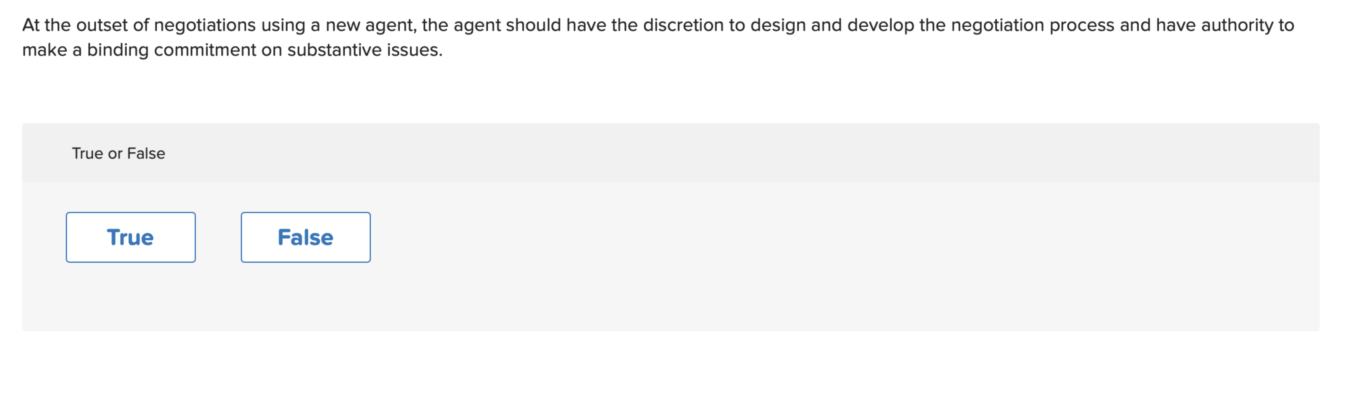 Solved At the outset of negotiations using a new agent, the | Chegg.com
