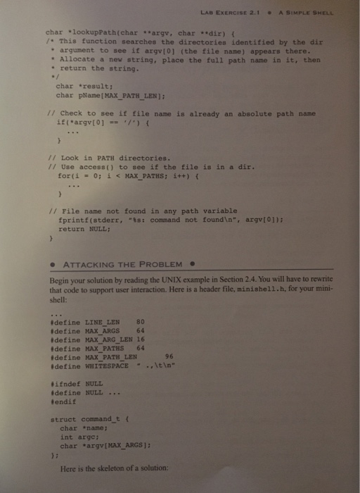 AB EXERCISE A Simple Shell This exercise can be | Chegg.com