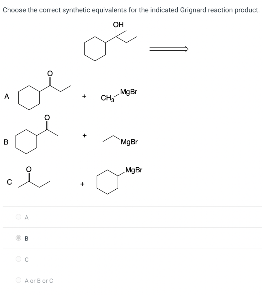 Solved Choose the correct synthetic equivalents for the | Chegg.com