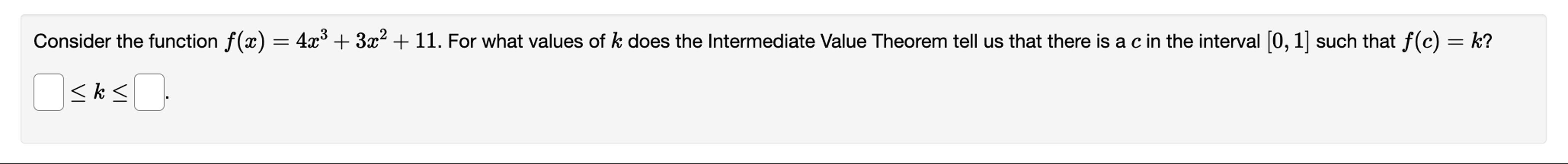 Solved Consider the function f(x)=4x3+3x2+11. ﻿For what | Chegg.com