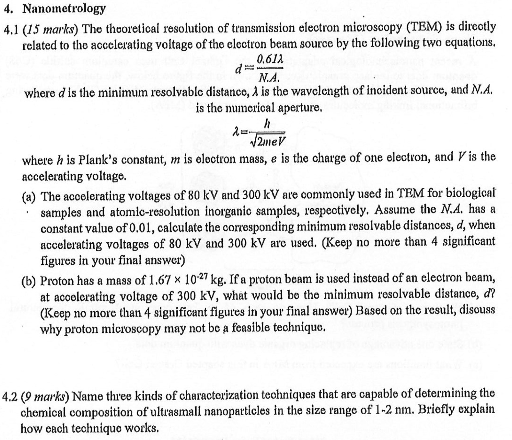 Solved 4. ﻿Nanometrology 4.1 (15 ﻿marks) ﻿The theoretical | Chegg.com
