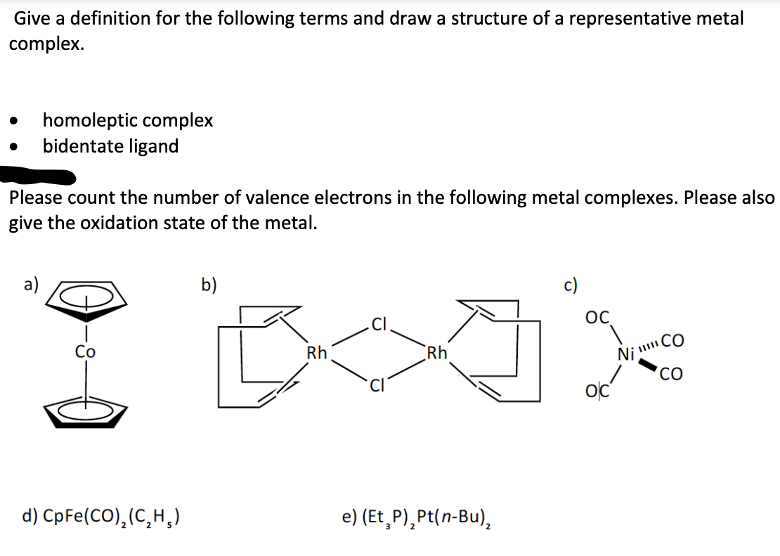 Solved Give a definition for the following terms and draw a | Chegg.com