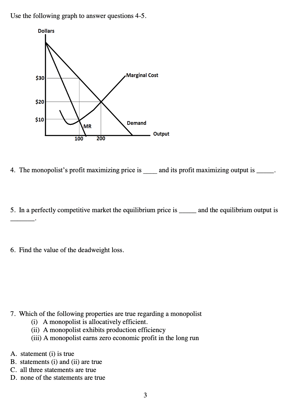 Solved 1. Using the graph given above, the monopolist's | Chegg.com