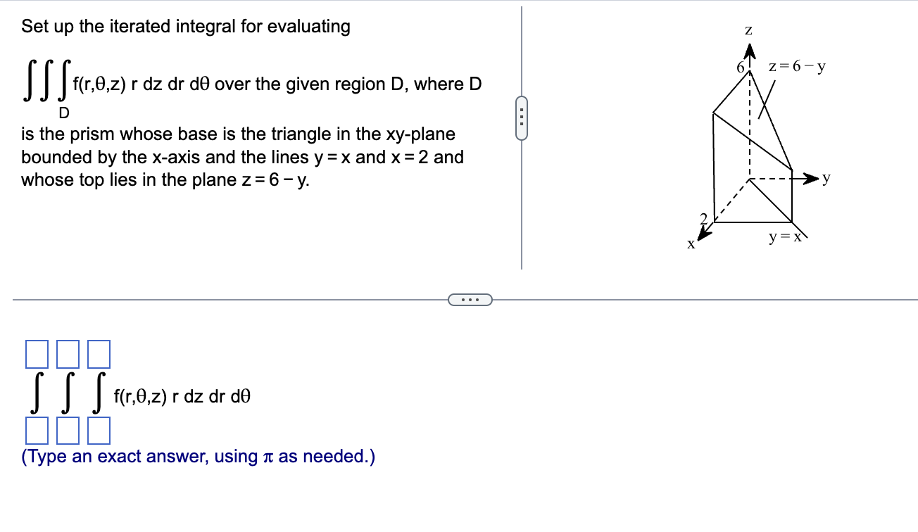 Solved Set up the iterated integral for evaluating | Chegg.com