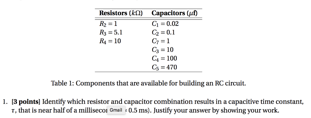 Solved Resistors (k ) Capacitors( f) C1-0.02 C2 0.1 R3-5.1 | Chegg.com