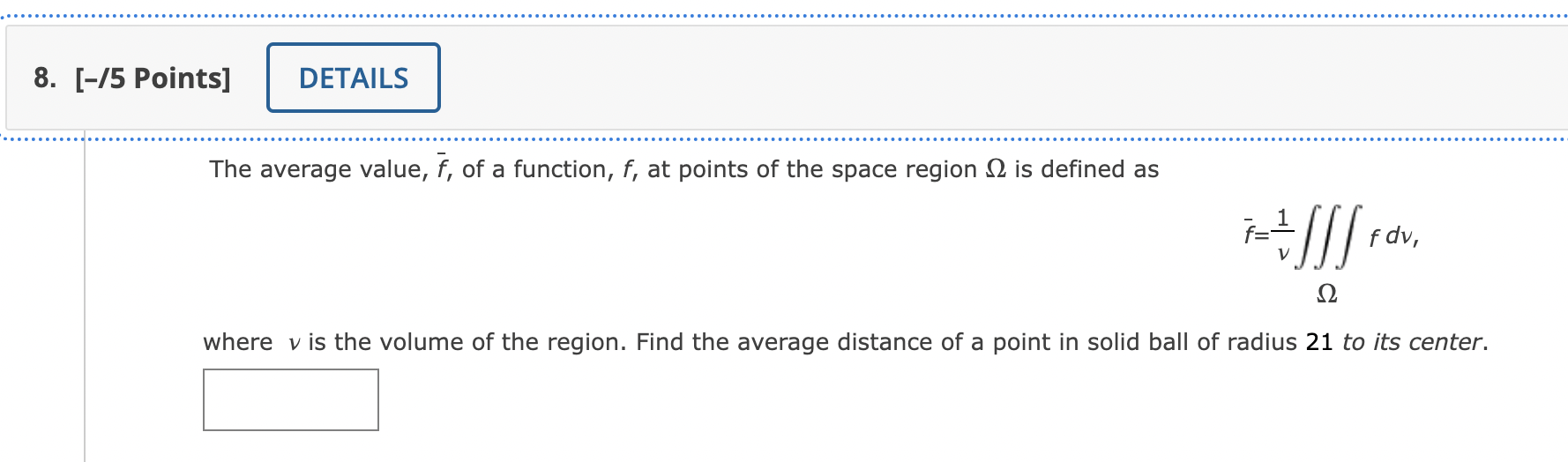 Solved The average value, fˉ, of a function, f, at points of | Chegg.com