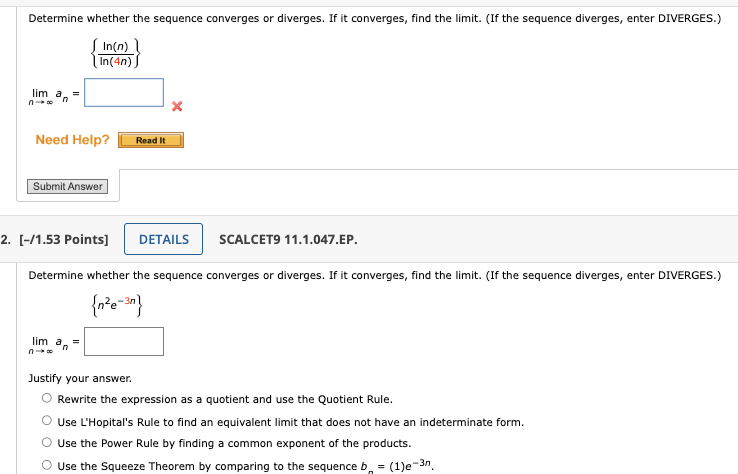 Solved Determine whether the sequence converges or diverges. | Chegg.com Solved Determine whether the sequence converges or diverges. | Chegg.com