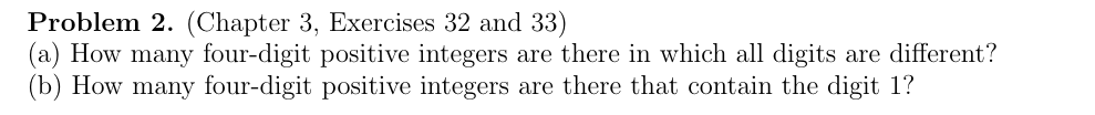 Solved Problem 2. (Chapter 3, Exercises 32 and 33) (a) How | Chegg.com