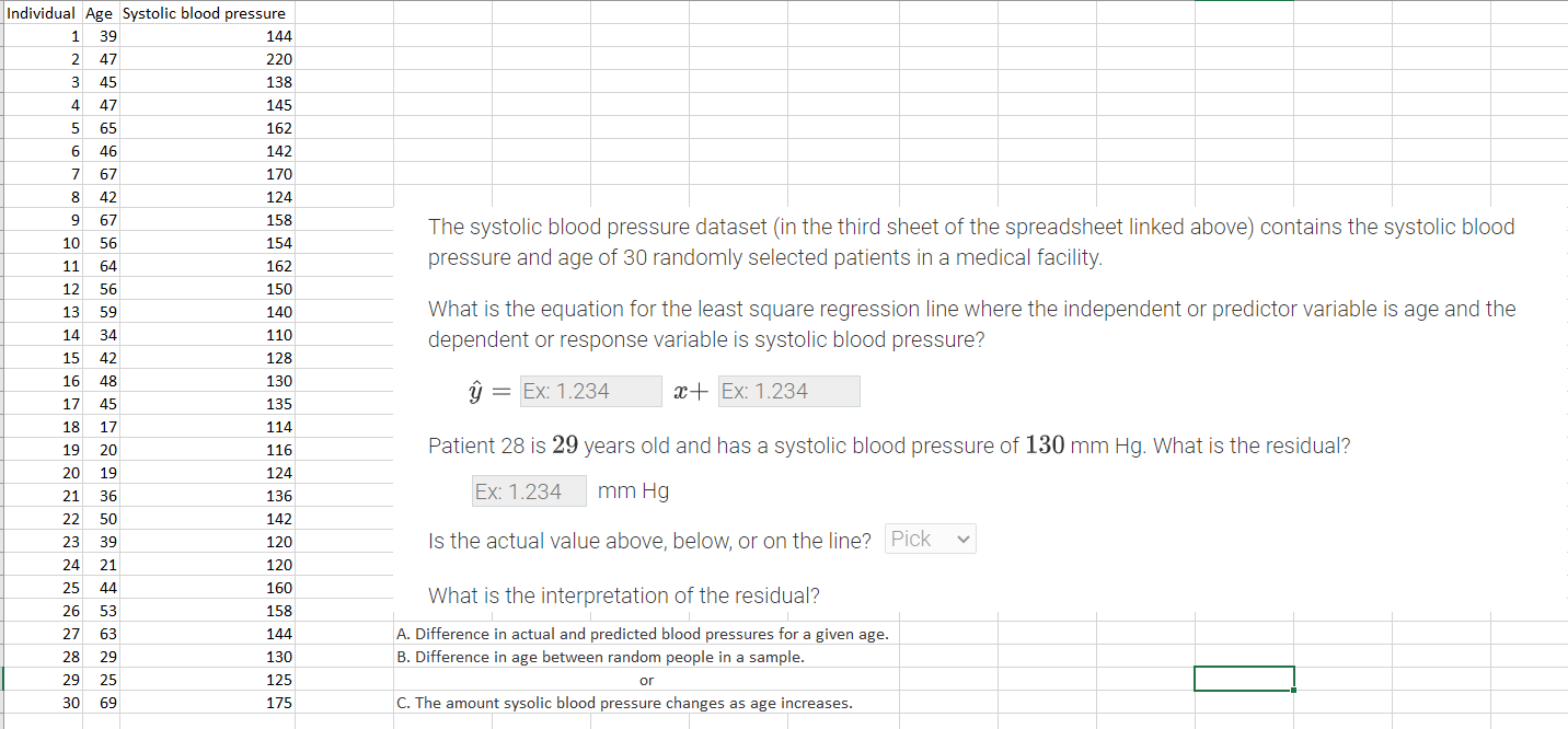Solved The systolic blood pressure dataset (in the third | Chegg.com