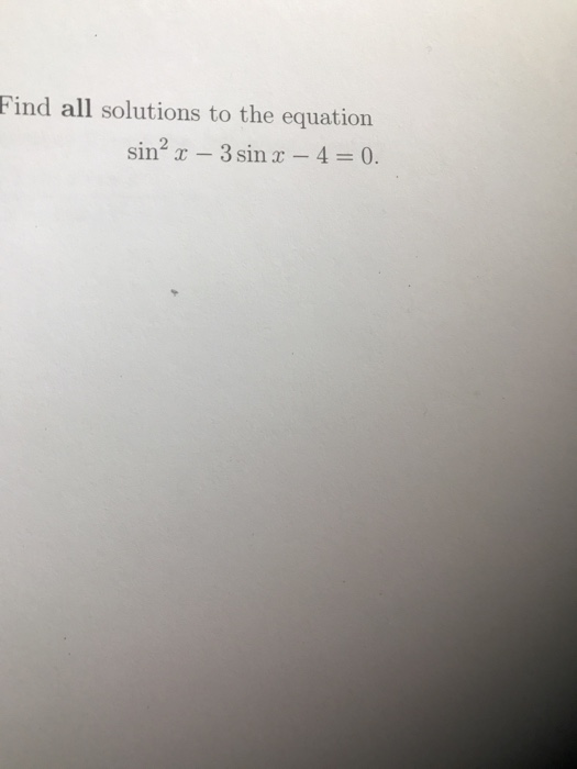 Solved Find all solutions to the equation | Chegg.com