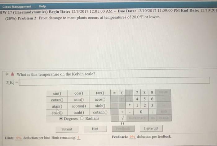 Solved Class Management| Help HW 17 (Thermodynamics) Begin | Chegg.com