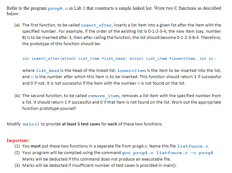 Here is prog4.c：// A simple linked list#include | Chegg.com