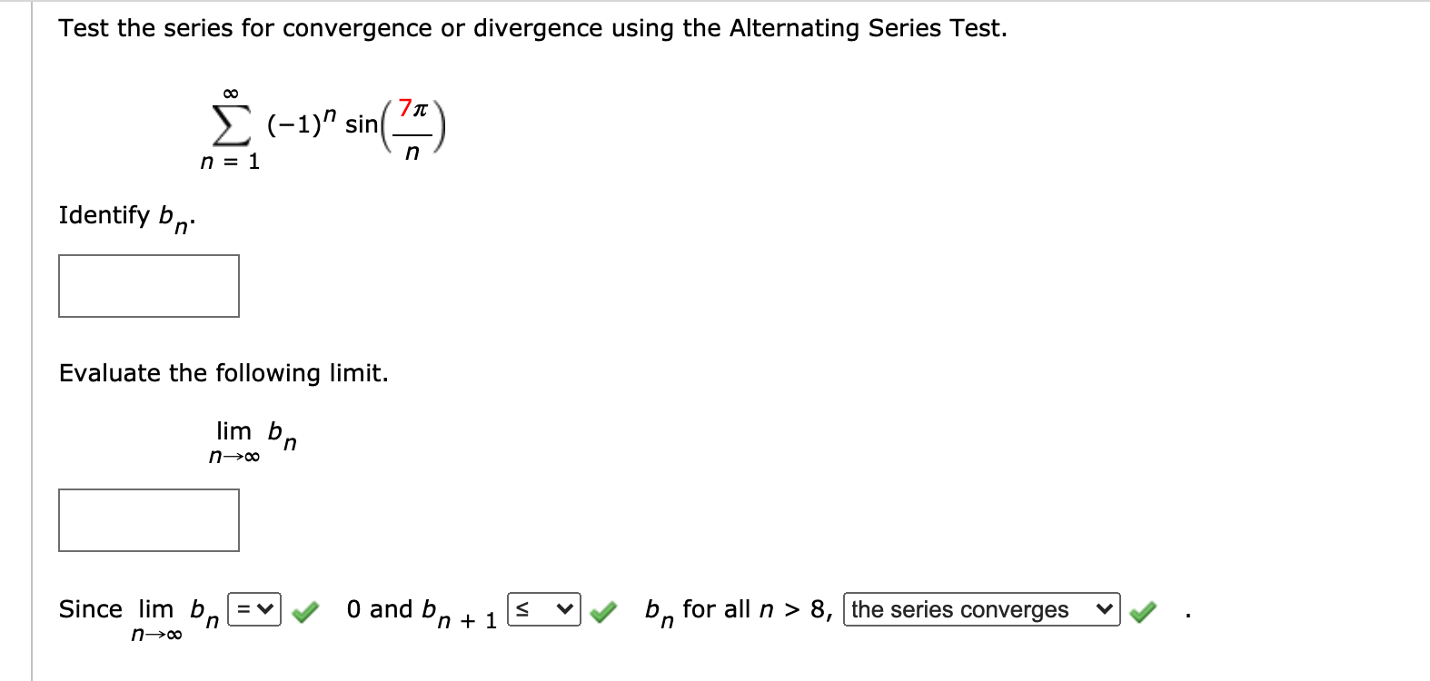 Solved Test the series for convergence or divergence using | Chegg.com
