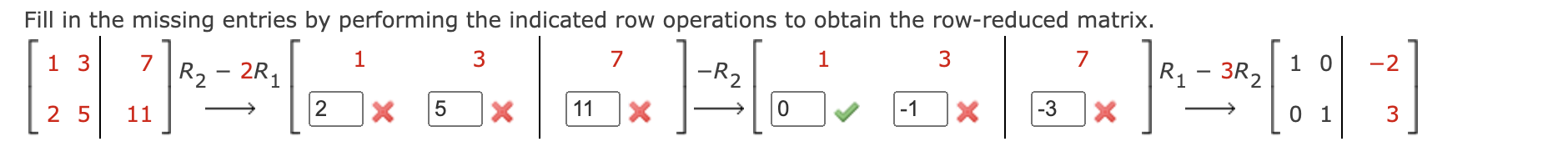 Solved Fill in the missing entries by performing the | Chegg.com