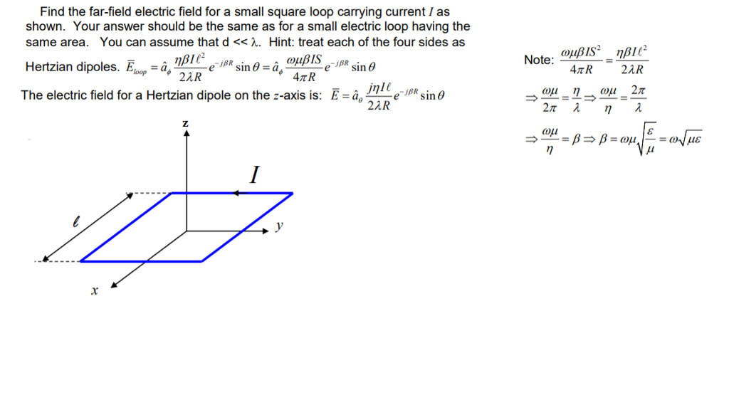 Find the far-field electric field for a small square | Chegg.com