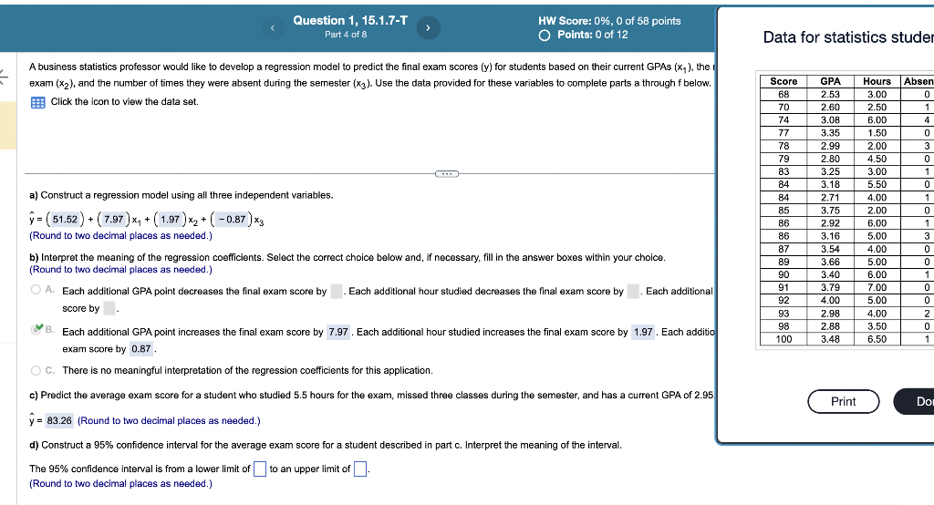Solved Construct a 95% confidence interval for the average | Chegg.com