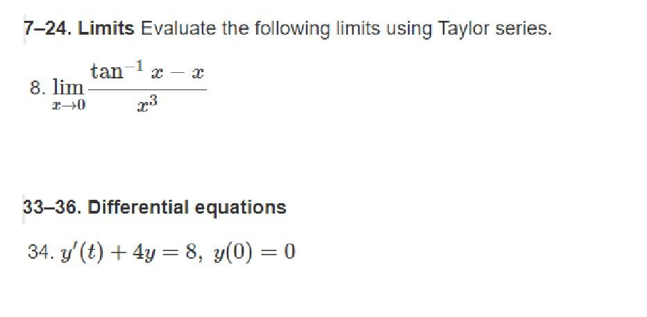 Solved 7-24. Limits Evaluate the following limits using | Chegg.com