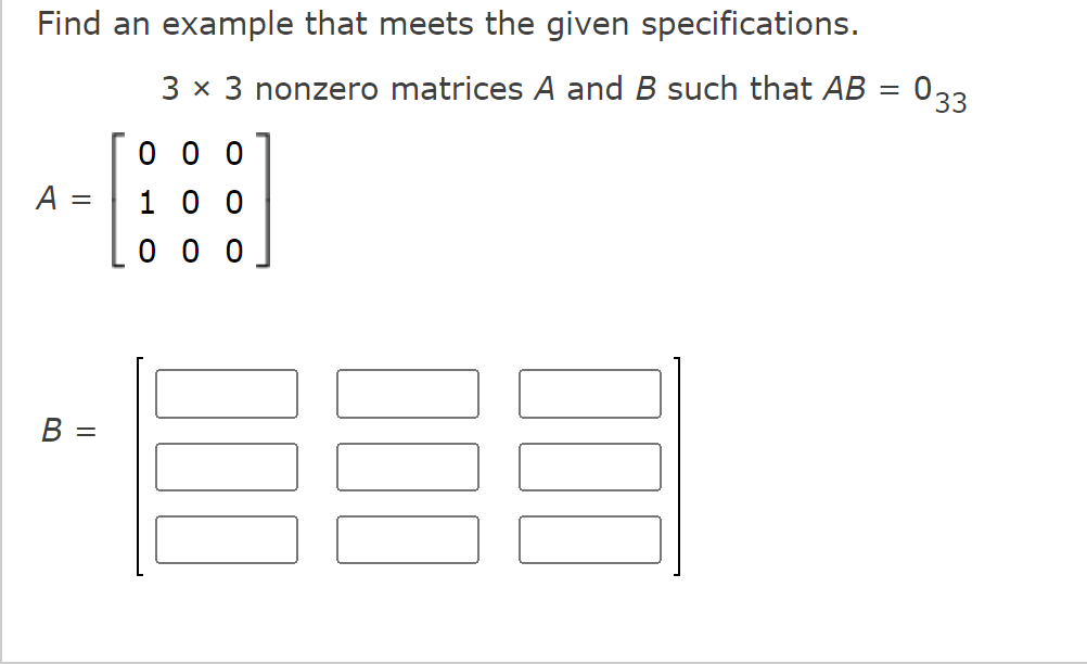 Solved Find an example that meets the given specifications. | Chegg.com