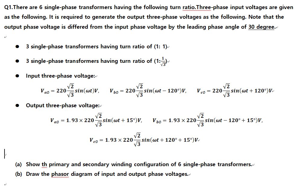 Q1 There Are 6 Single Phase Transformers Having The