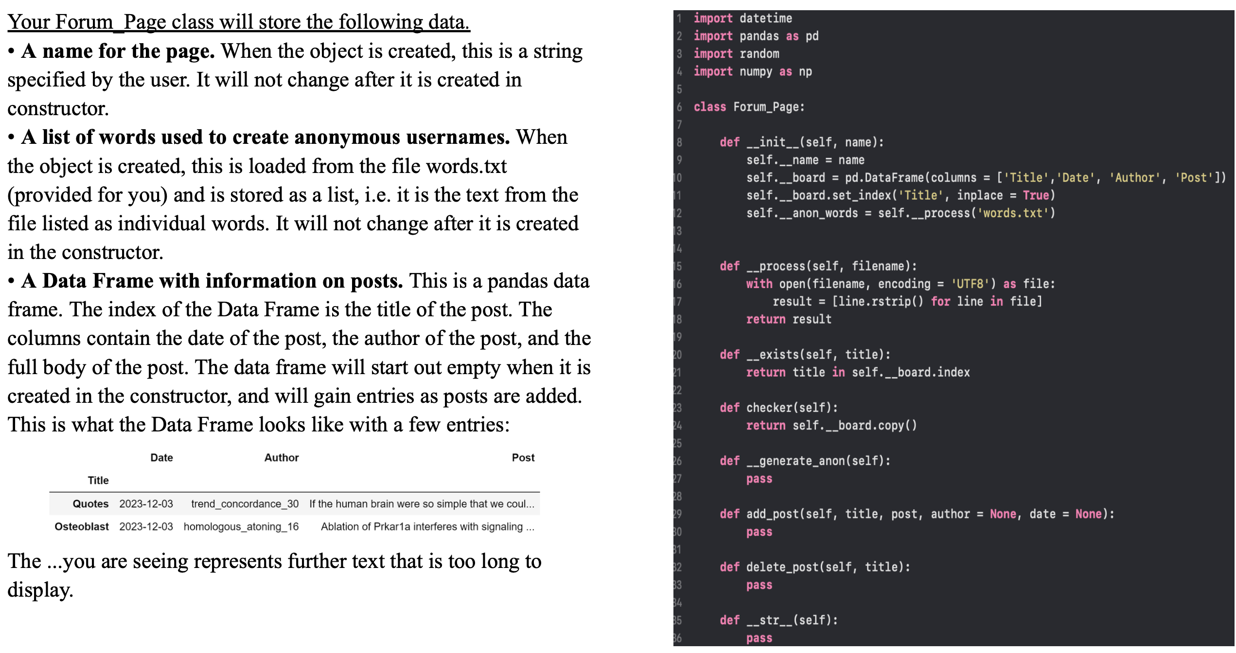 Solved Using the template in screenshot, help me writing a | Chegg.com
