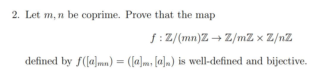 Solved Let m,n be ﻿coprime. Prove that the | Chegg.com