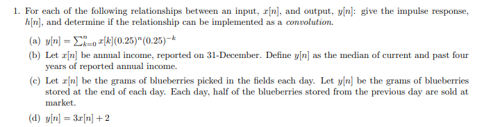 1. For each of the following relationships between an | Chegg.com