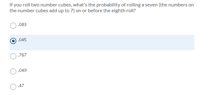 Solved If you roll two number cubes, what's the probability | Chegg.com