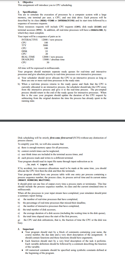 Solved ObjectiveThis assignment will introduce you to CPU | Chegg.com